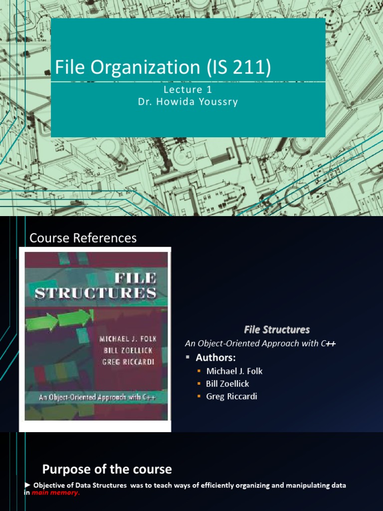 Lecture 1 File Structure Pdf Computer Data Storage Computer File