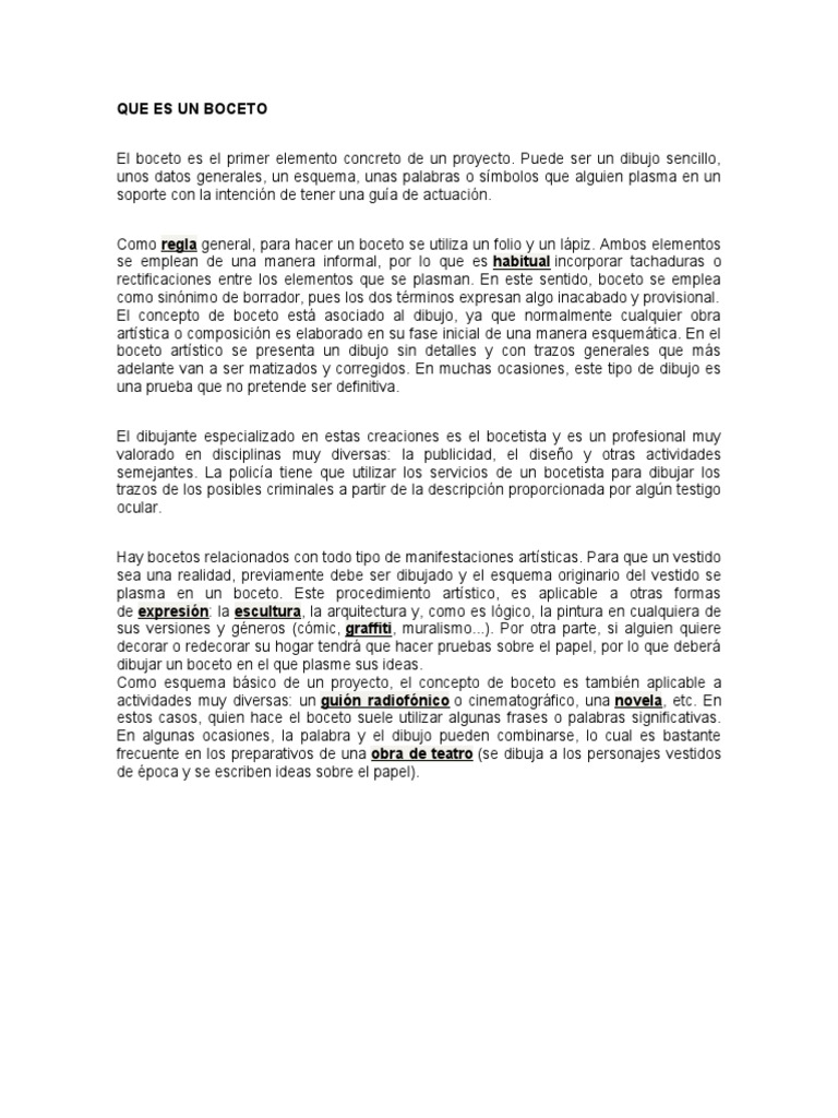 Que Es Un Boceto | PDF | Dibujo | Las artes