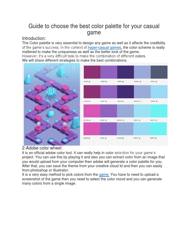 Guide To Choose The Best Color Palette For Your Casual Game | PDF ...