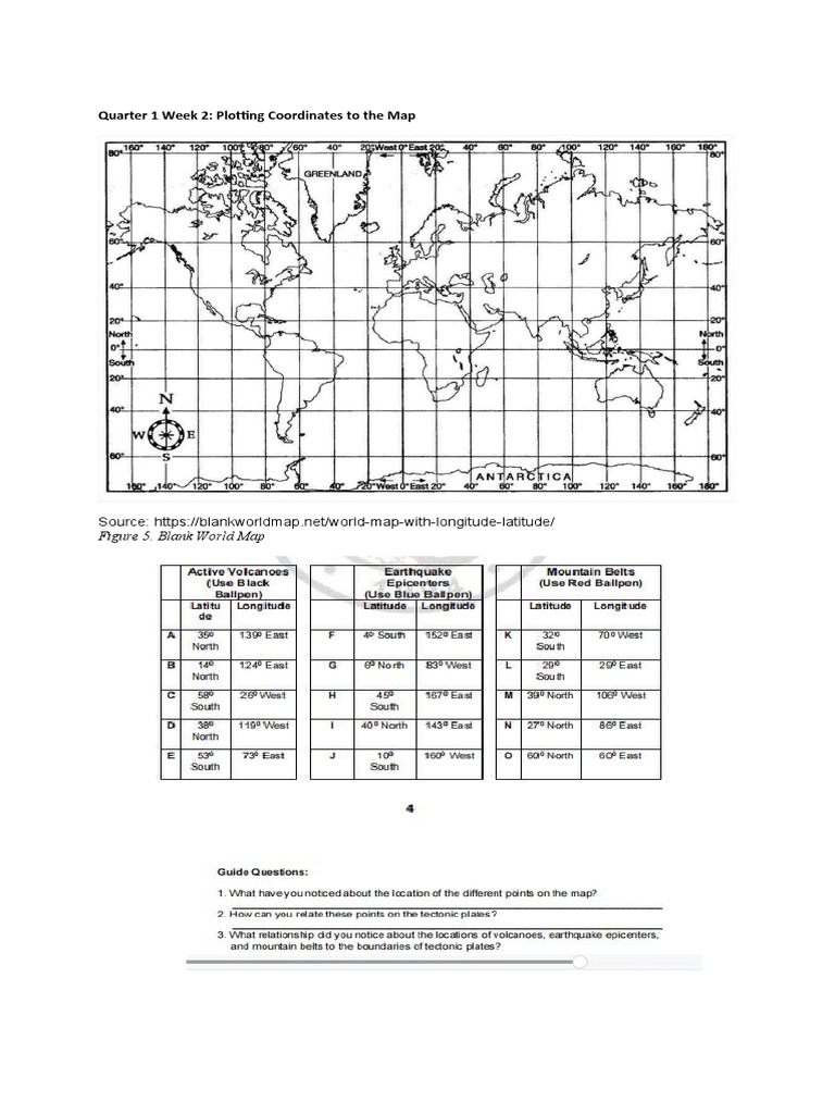 Quarter 1 Week 2: Plotting Coordinates To The Map: Figure 5. Blank ...