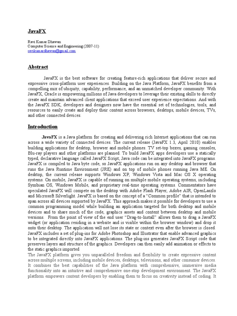 Build Rich Apps for Any Device with JavaFX | PDF | Java (Programming ...