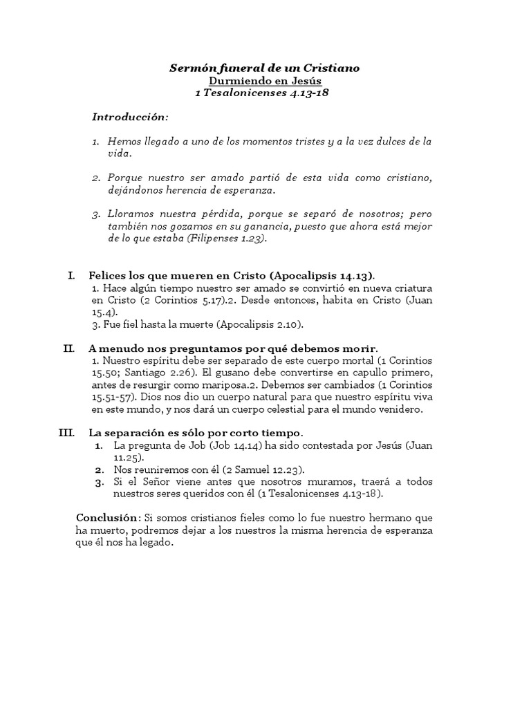 Esquema De Funeral Cristiano