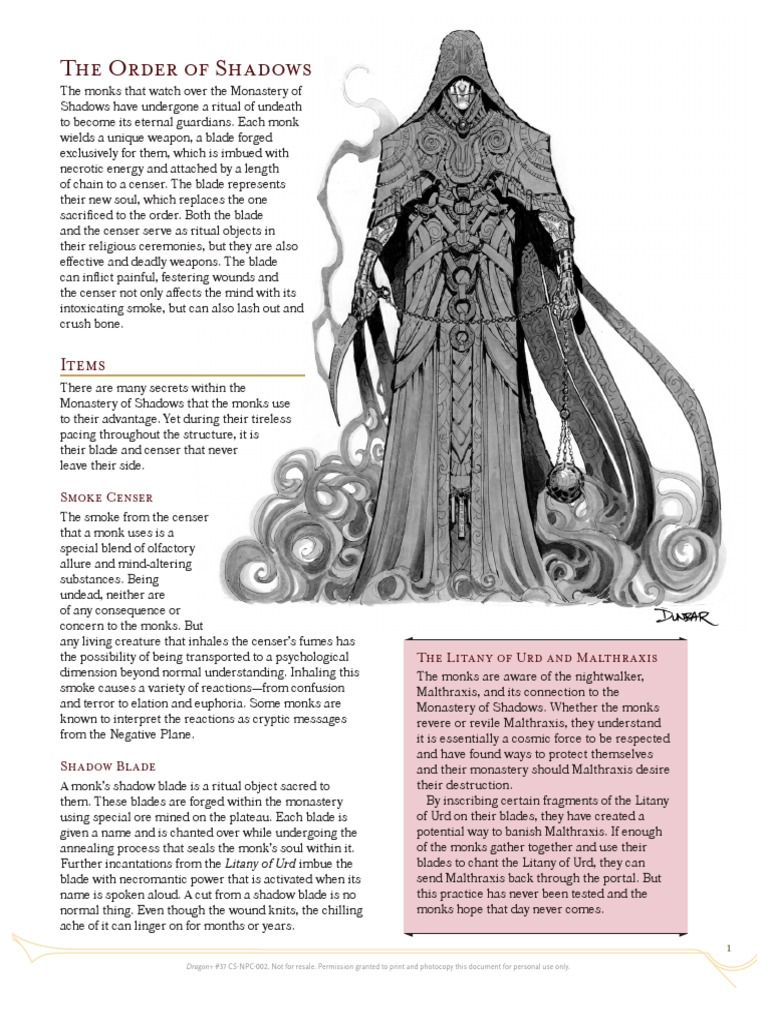 The Order of Shadows: Items | PDF