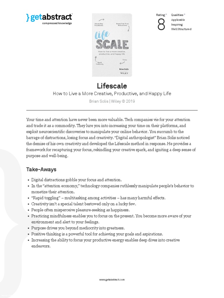 Lifescale: How To Live A More Creative, Productive, and Happy Life ...