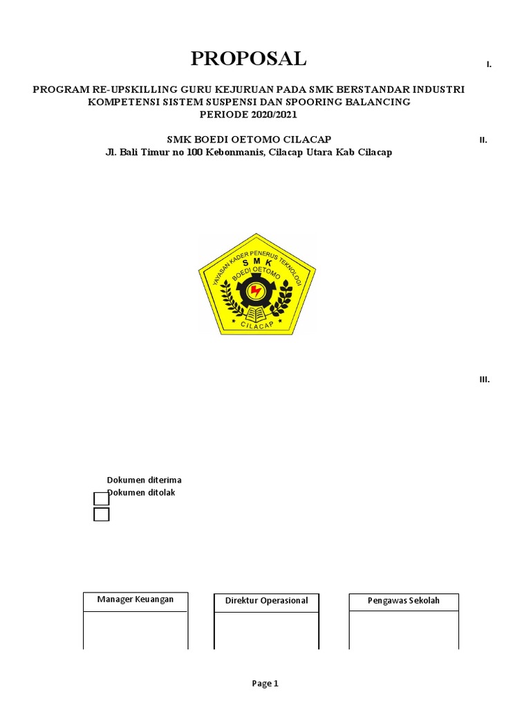 Format Proposal & LPJ Kegiatan Sekolah 20.21 | PDF