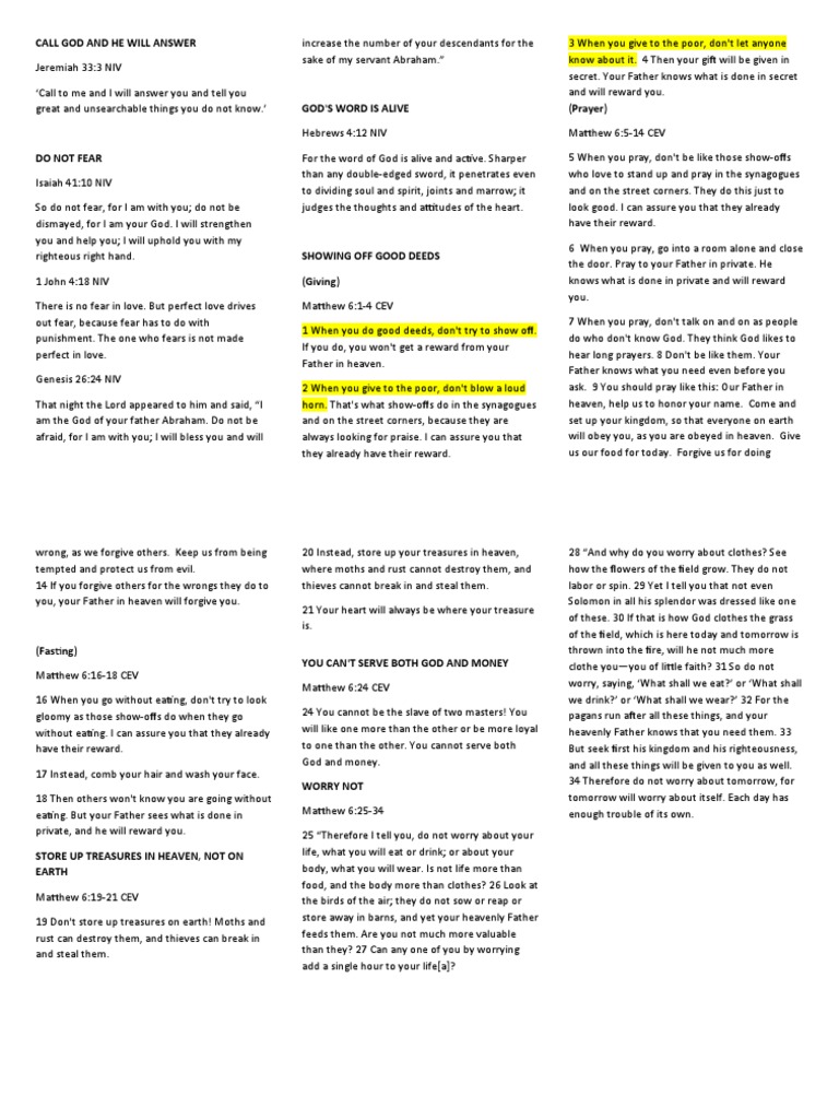 Bible Verses by Category | PDF | Religious Texts