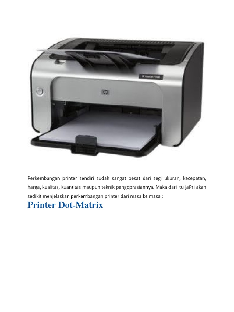 Perkembangan Printer Sendiri Sudah Sangat Pesat Dari Segi Ukuran | PDF ...