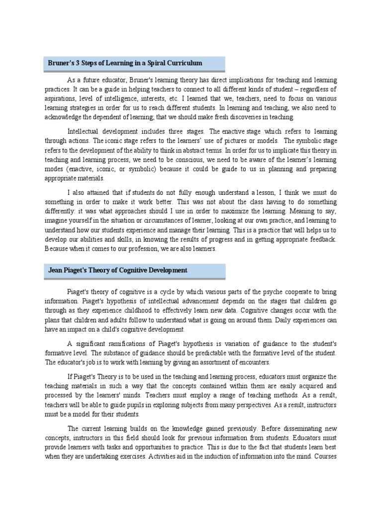 Cognitive Learning Theory | PDF | Learning | Cognitive Development