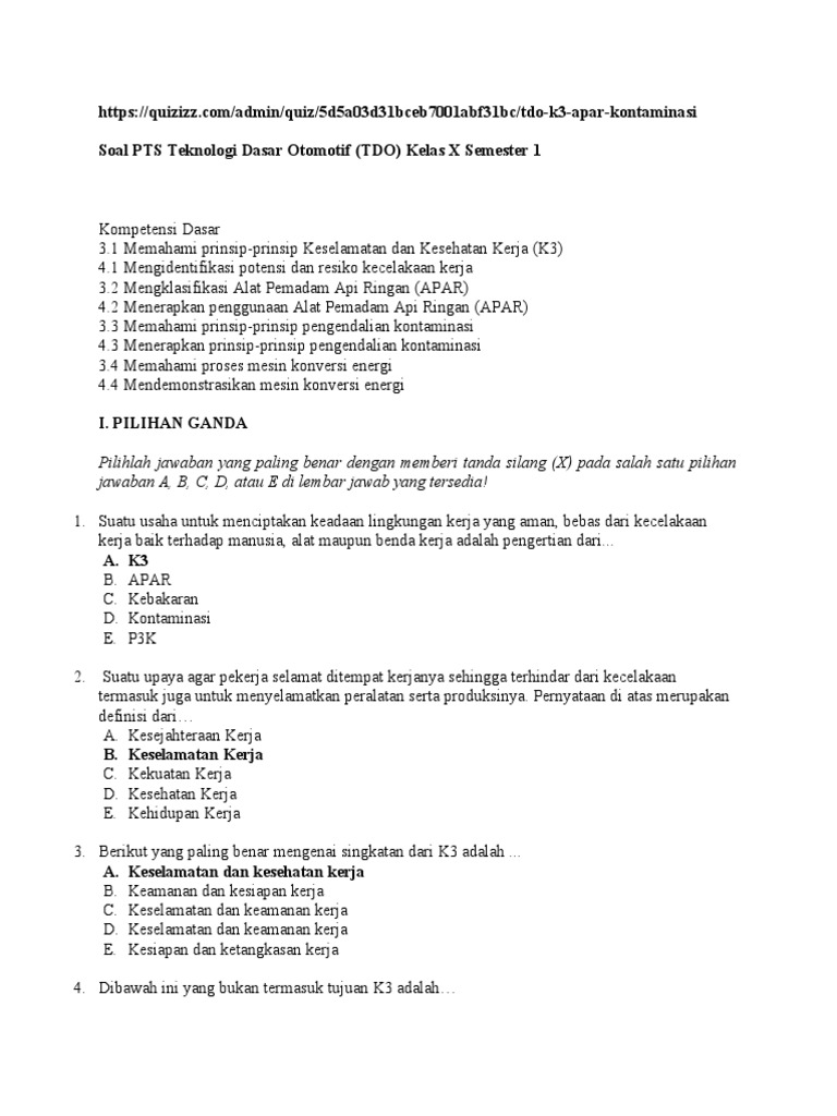 Naskah Soal Pts Tdo Fix | PDF