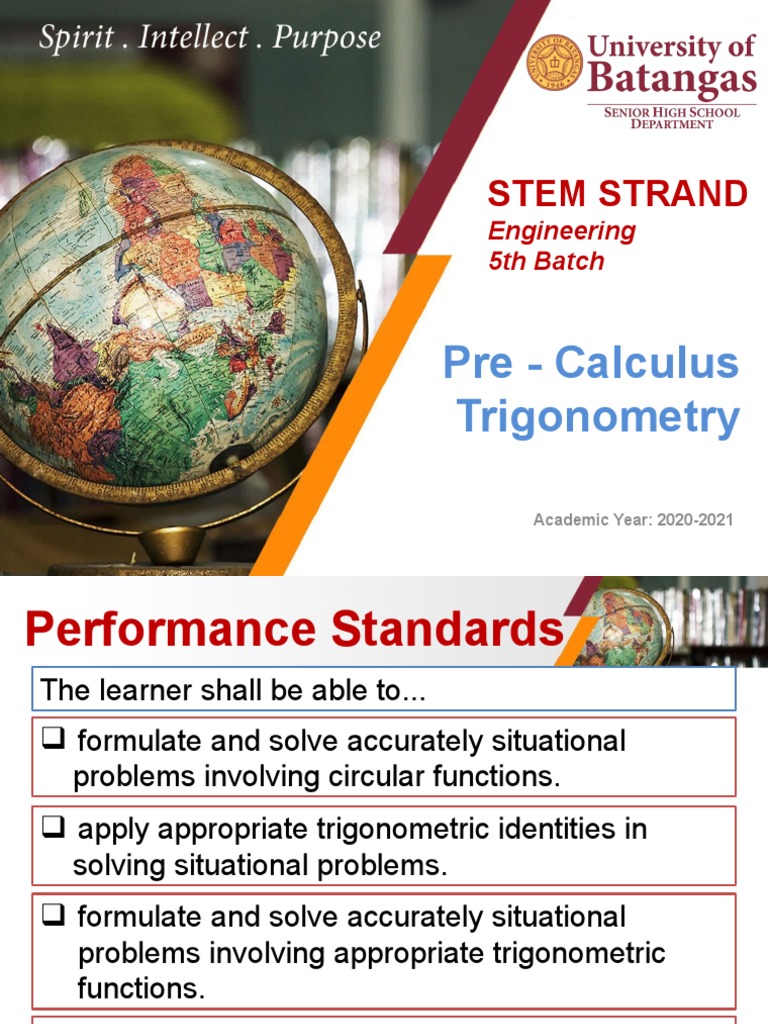 Pre Calculus Trigonometry | PDF | Trigonometric Functions | Sine