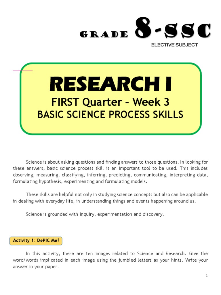 q1 Module-3 Research-I | PDF | Hypothesis | Experiment