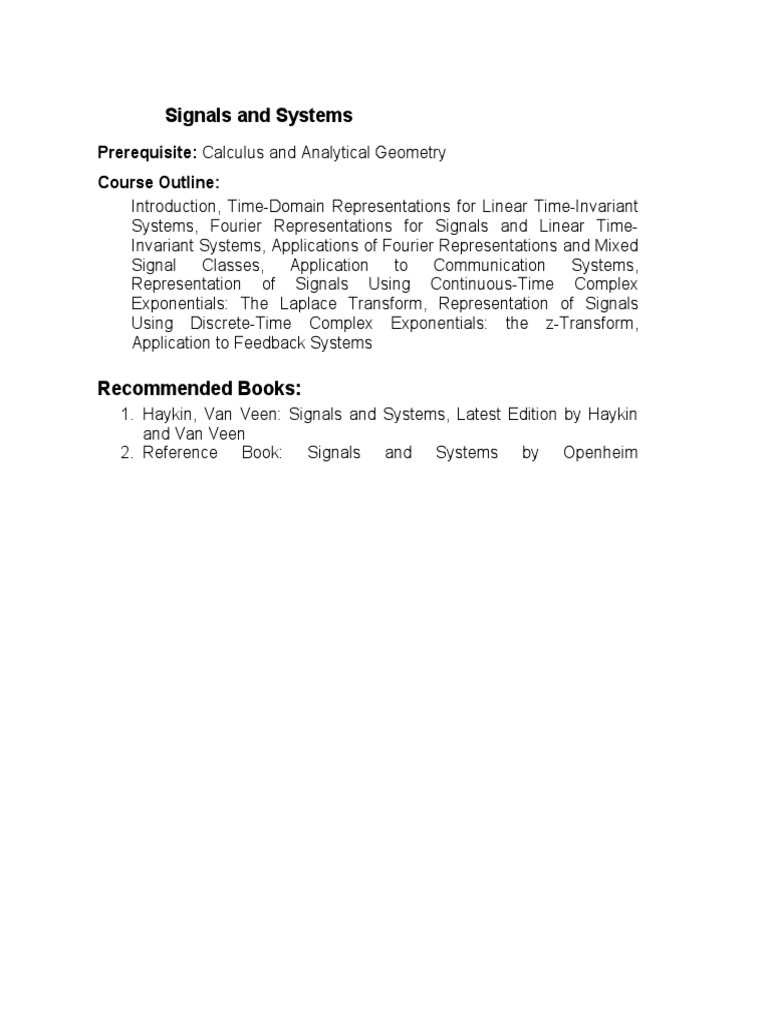 Signals and Systems | PDF