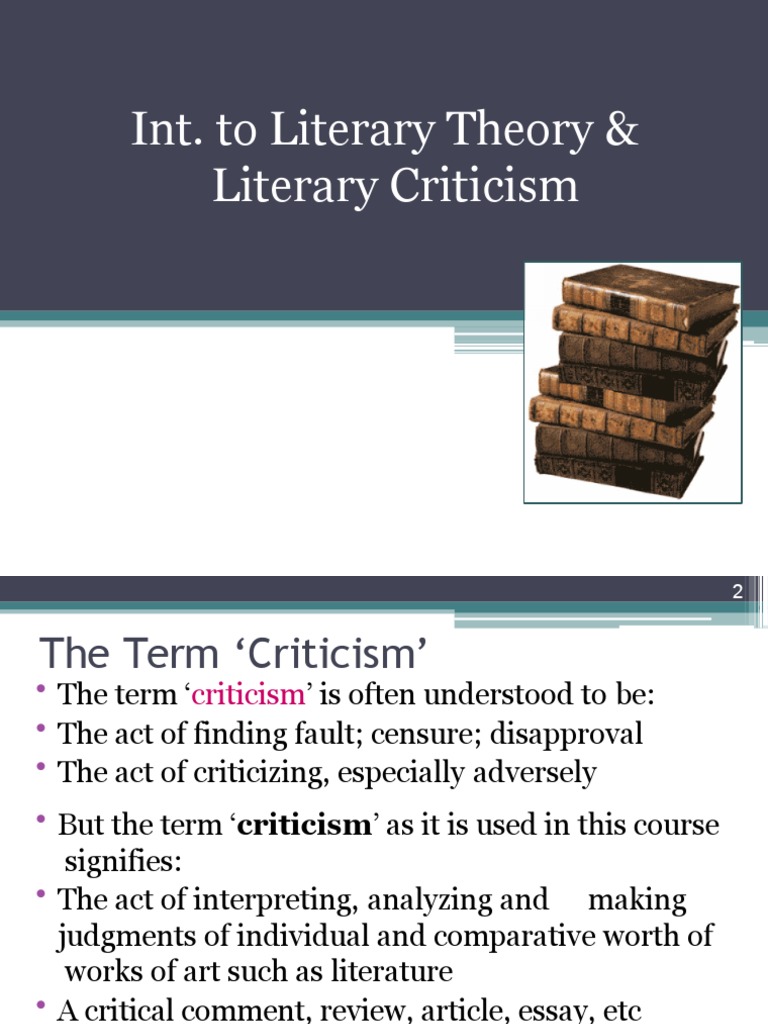 Int. To Literary Theory & Literary Criticism | PDF | Literary Theory ...