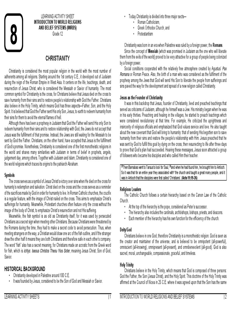 Christianity Explained: Key Beliefs, History and Symbols | PDF ...