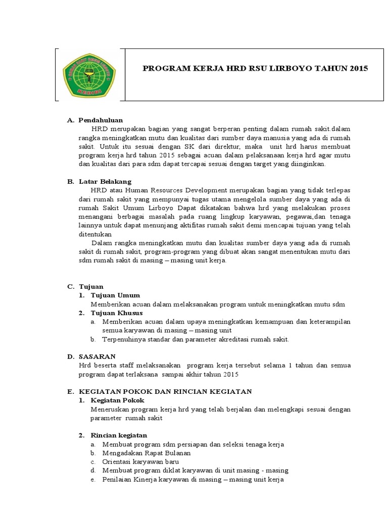 Program Kerja HRD | PDF