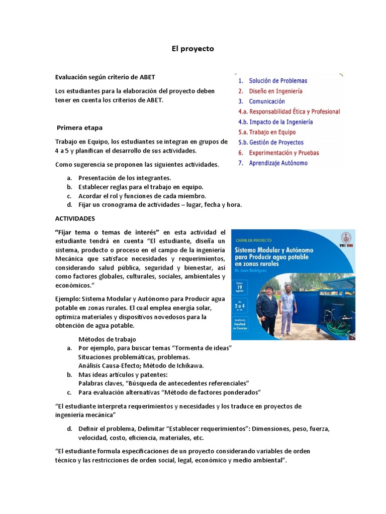 TAREA 1 El Proyecto | PDF | Diseño | Ingeniería