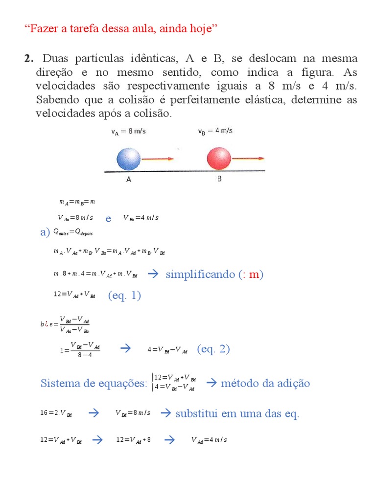 1.10.8.5 - Exercícios Sobre Colisões | PDF | Colisão | Mecânica Clássica