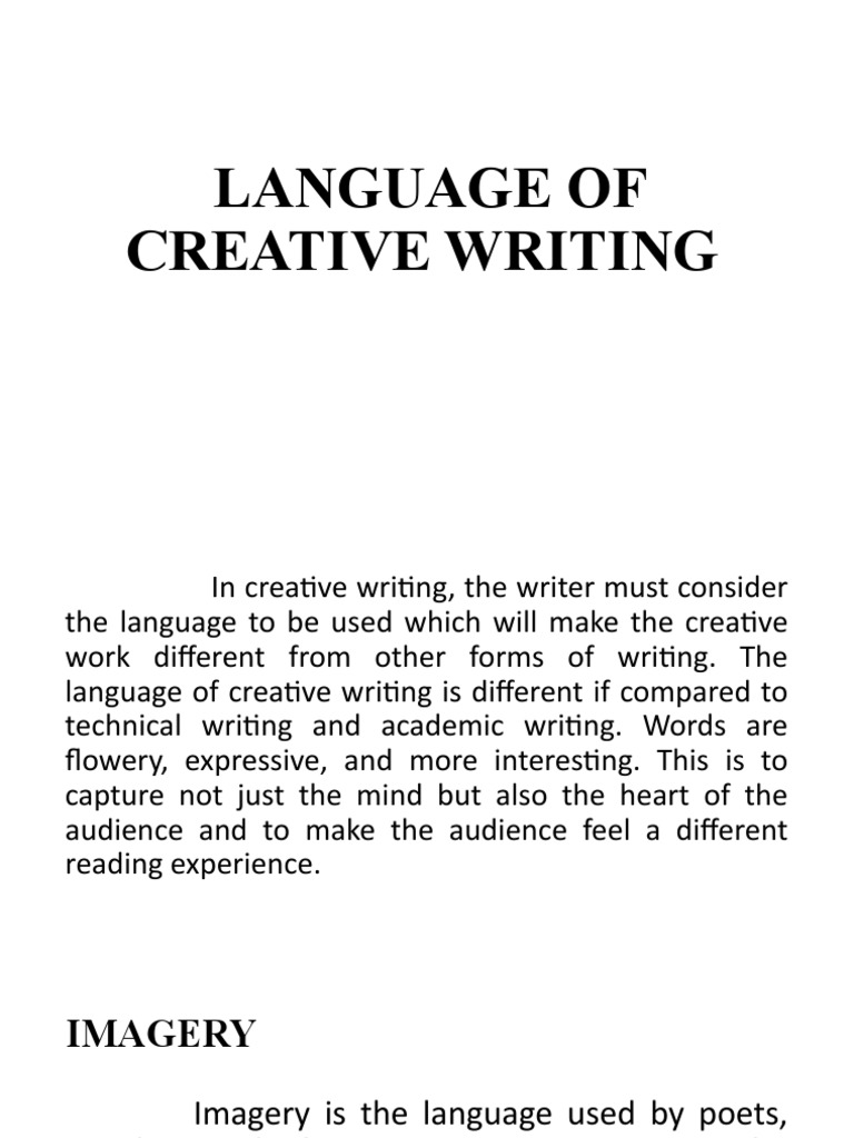 Language of Creative Writing | PDF | Taste | Senses
