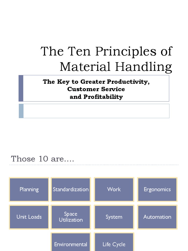 The Ten Principles of Material Handling: A Comprehensive Guide to ...