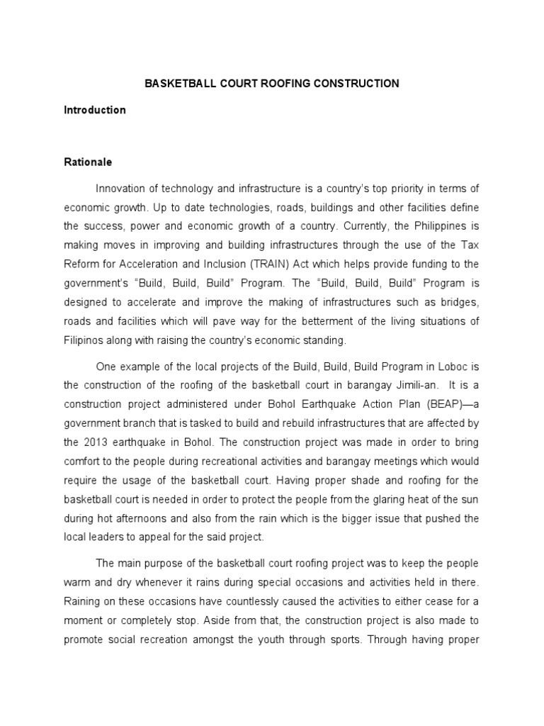 Basketball Court Roofing Construction | PDF | Infrastructure | Economies