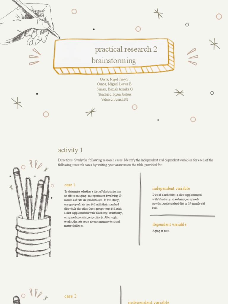 Practical Research Activity 1-4 | PDF | Experiment | Dependent And ...