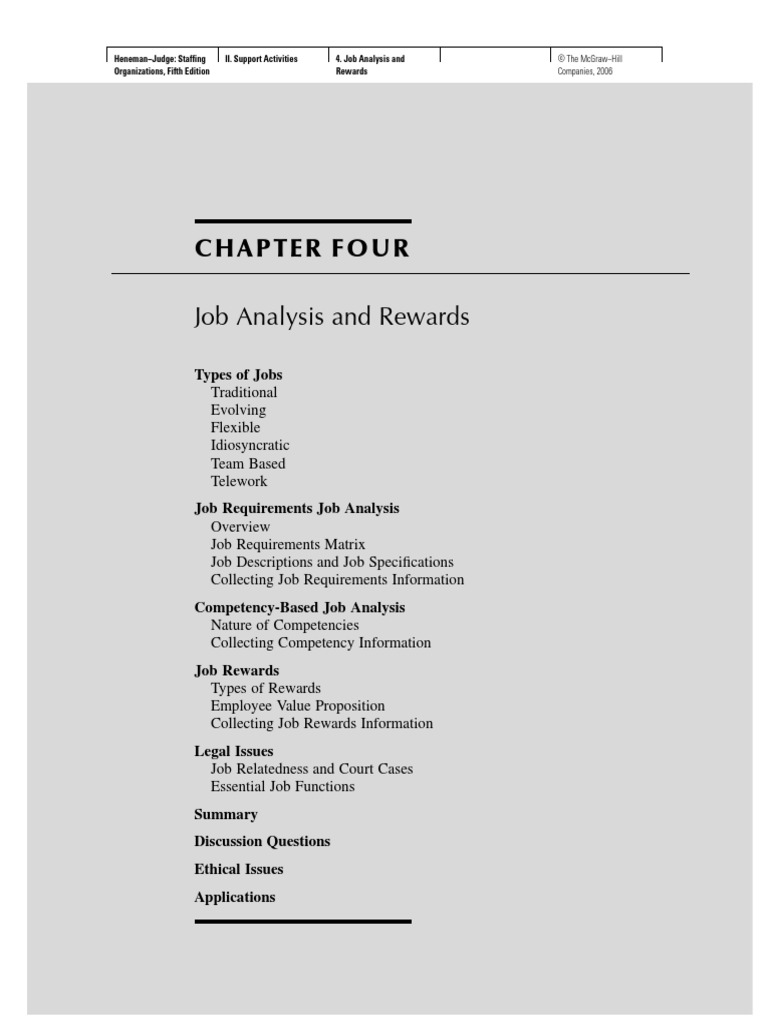 Job Analysis Heneman Chapter | PDF | Competence (Human Resources ...