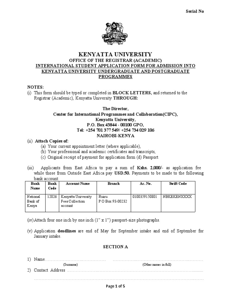 Kenyatta University: Bank Name Bank Code Account Name Branch Ac. No. Swift Code | PDF