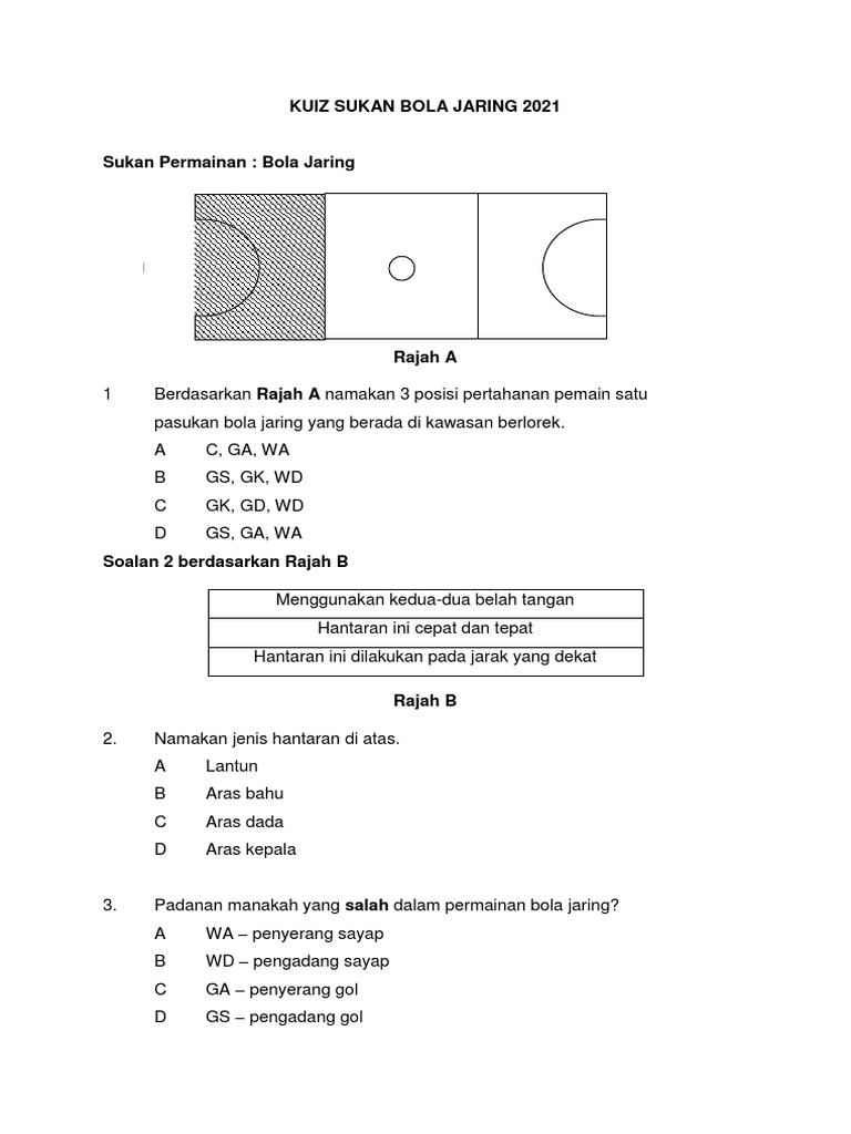 Kelab Bola Jaring - Kuiz | PDF