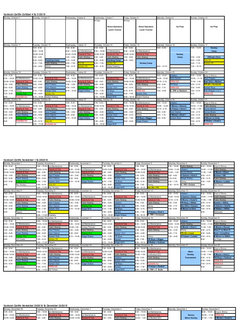 1011 Ice Schedule | PDF