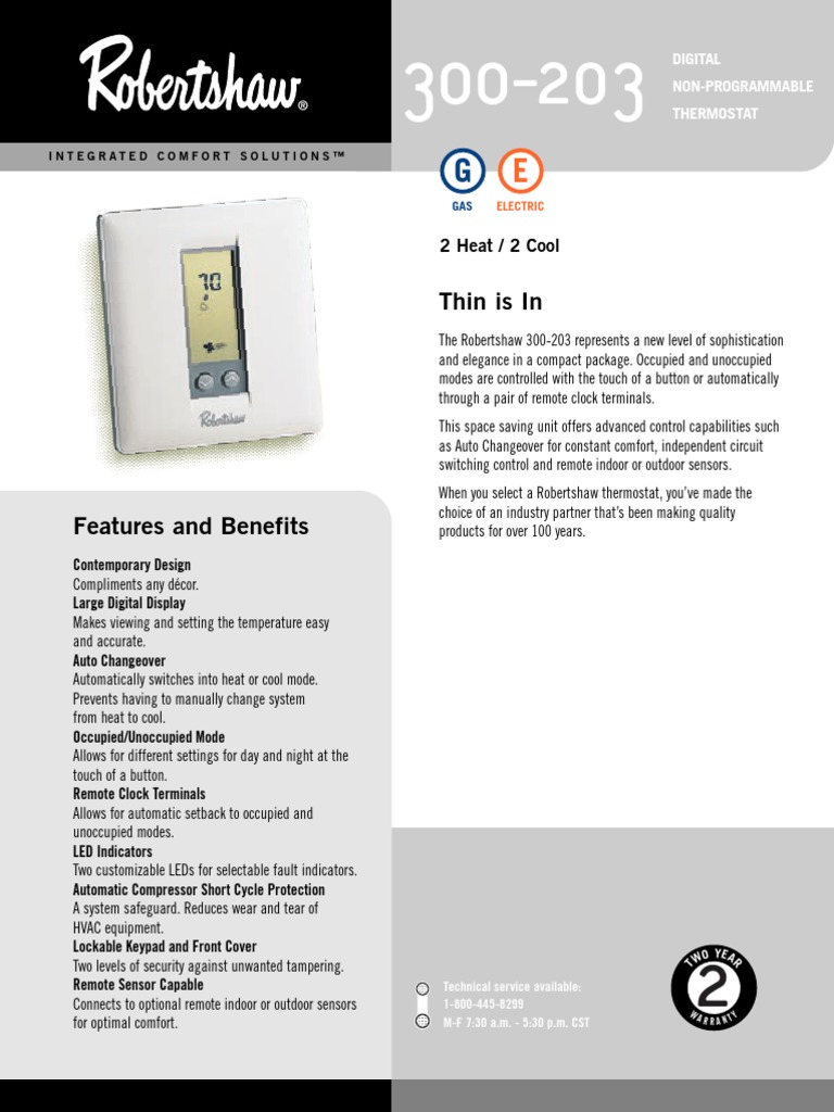 Robertshaw 300-203 | PDF | Thermostat | Relay