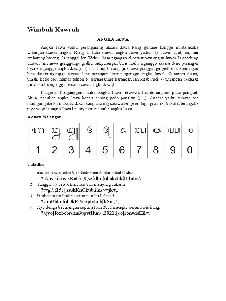 Angka Jawa | PDF