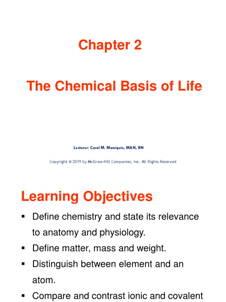 Chapter 2 - The Chemical Basis of Life | PDF | Chemical Compounds ...