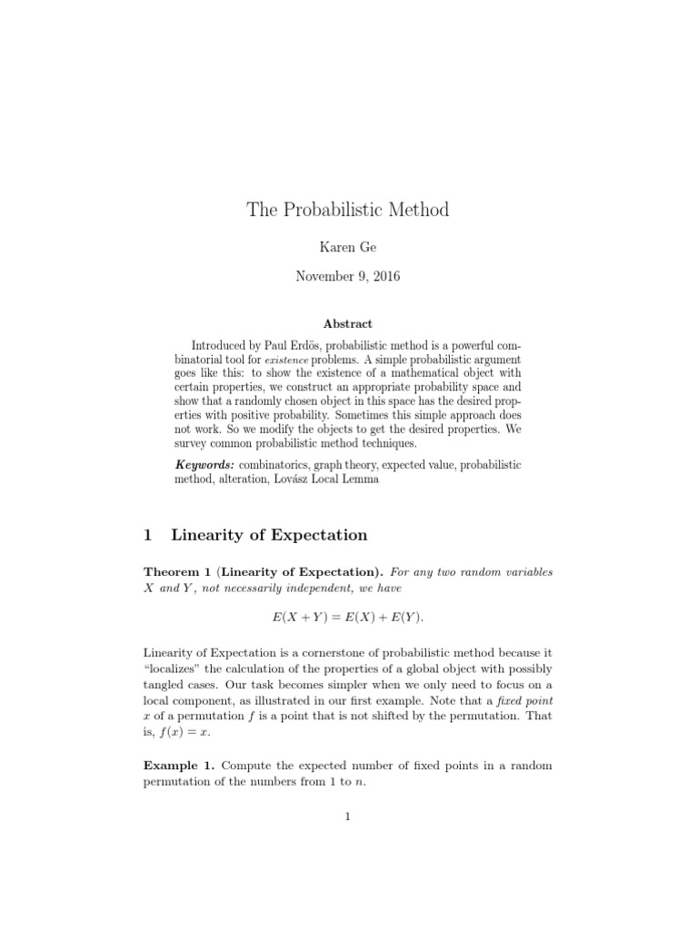 The Probabilistic Method - ProbabilisticMethod | PDF | Vertex (Graph ...