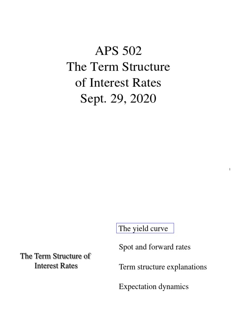 APS 502 Term Structure Slides | PDF | Yield Curve | Yield (Finance)