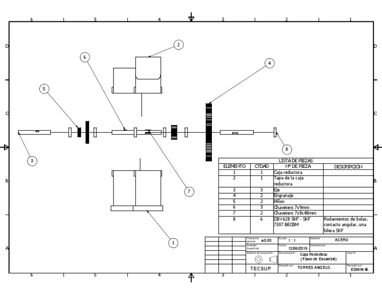 Plano de Ensamble | PDF | Engranaje | Herramientas