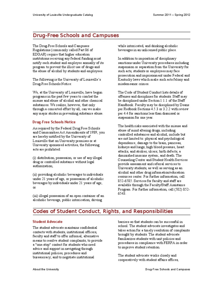 Drug-Free Schools and Campuses | PDF | Academic Dishonesty | Test ...