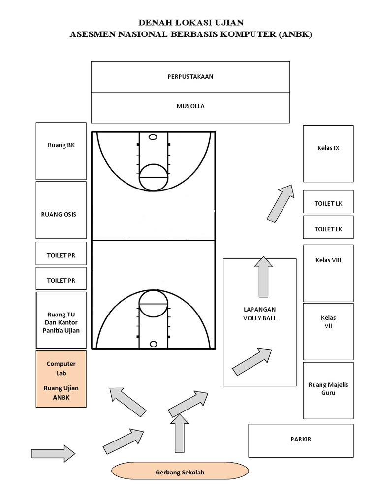 Denah Lokasi Ujian Anbk | PDF