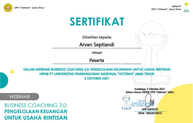 Arvan Septiandi - Peserta | PDF