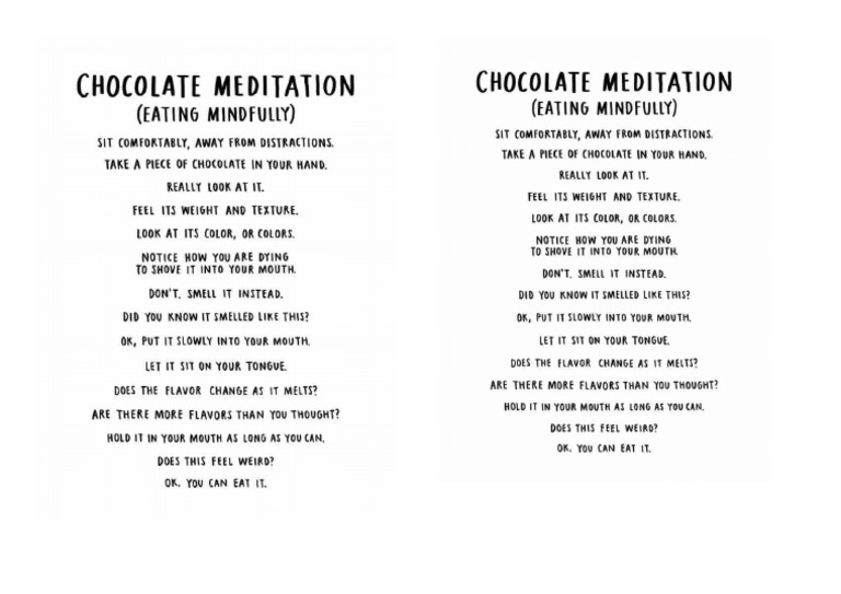 Chocolate Meditation | PDF