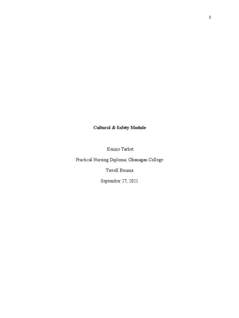 Cultural Safety Module Pdf Nursing Health Care