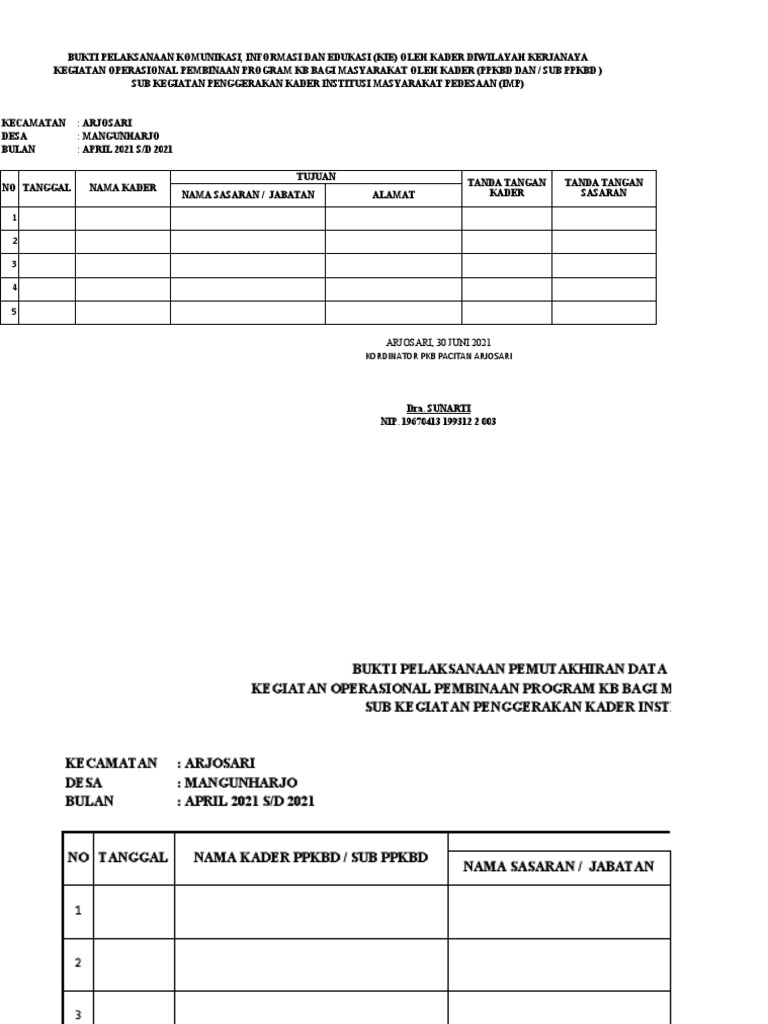 Bukti Pelaksanaan Imp | PDF