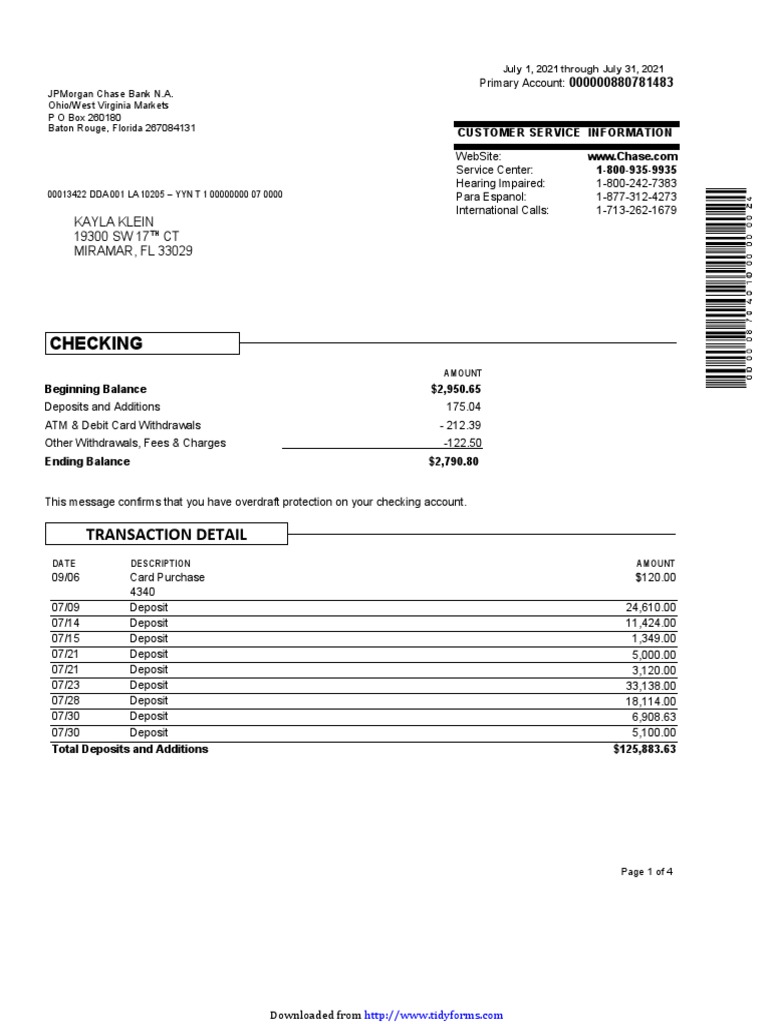 Bank Statement Template 20 | PDF | Transaction Account | Deposit Account