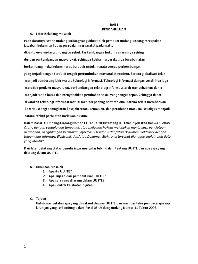 Makalah UU ITE | PDF