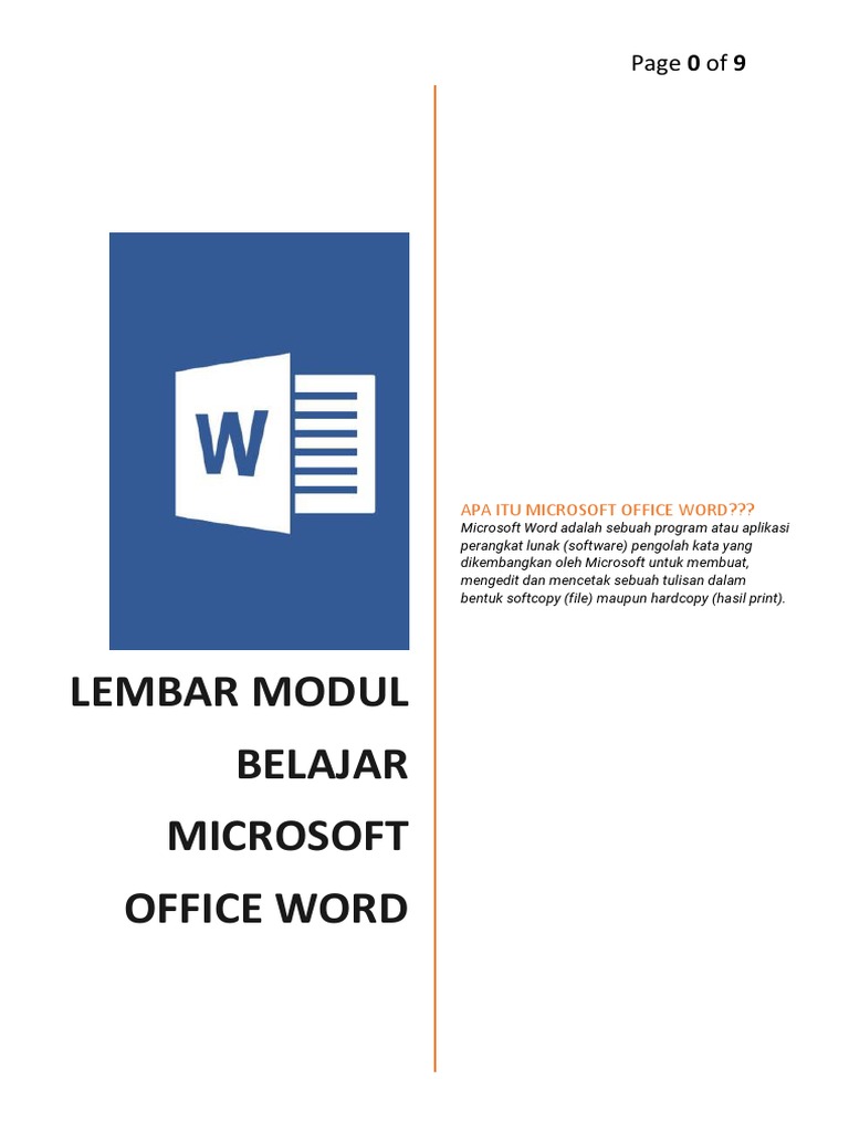 Modul Word - Pengertian Microsoft Word DASAR | PDF