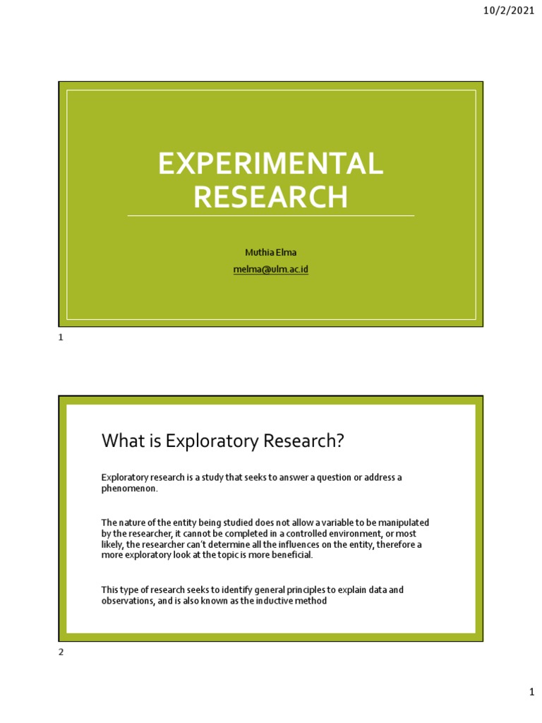 Experimental Research | PDF | Experiment | Science
