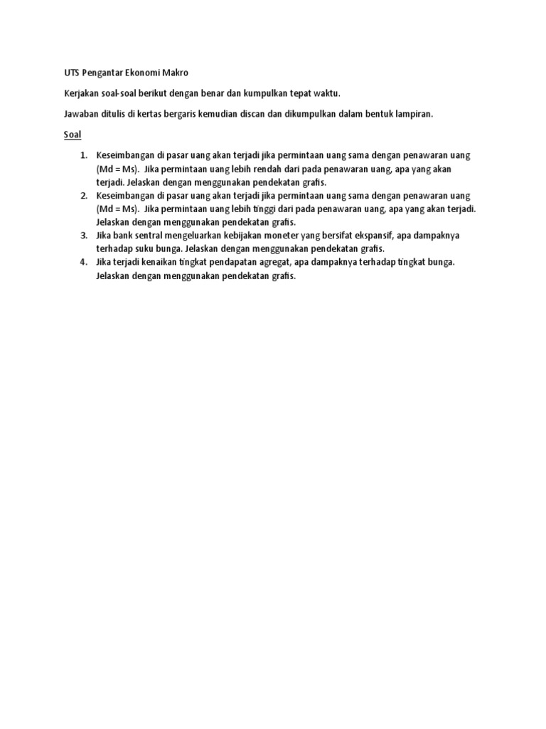 UTS Ekonomi Makro Soal Grafis | PDF