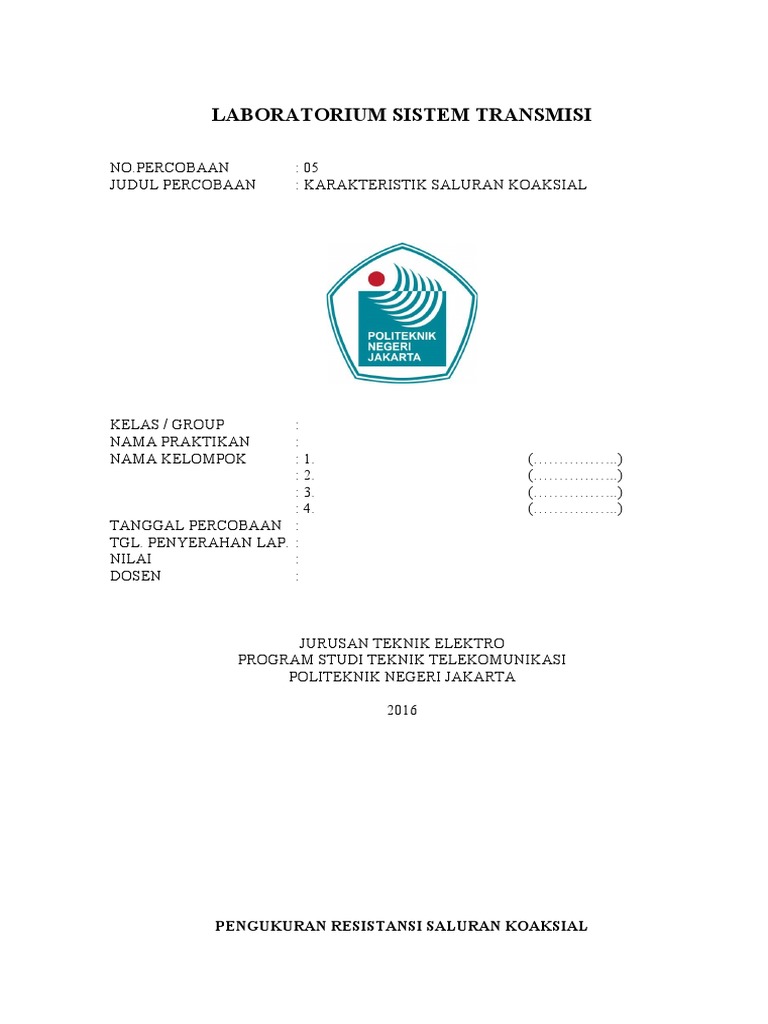 JOBSHEET - 5 - Pengukuran Karakteristik (Resistansi, Kapasitansi, Induktansi) Saluran Koaksial | PDF