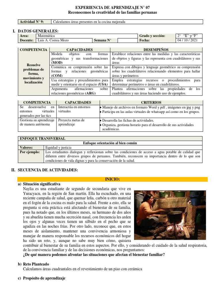 Experiencia De Aprendizaje 7 Actividad 9 Pdf Aprendizaje Cognición