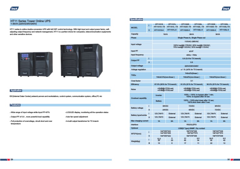 Ups Invt 1-3kva Tower | PDF | Electrical Engineering | Electricity