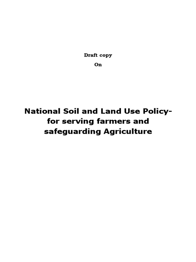 Draft Soil and Land Use Policy | PDF | Agriculture | Sustainability